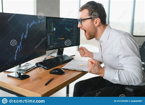 Stressed Business Man Crypto Trader Broker Investor Analyzing Stock