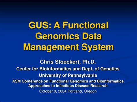 ppt gus a functional genomics data management system powerpoint