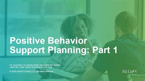 Positive Behavior Support Planning Part 1 Relias Academy