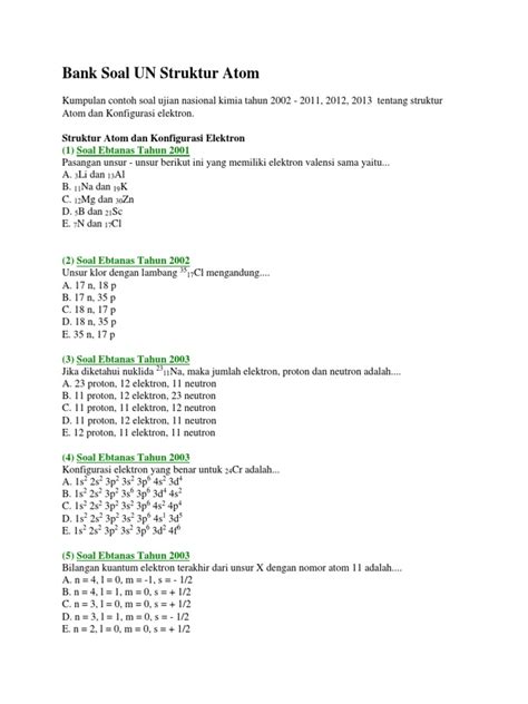 Detail Contoh Soal Atom Koleksi Nomer 20