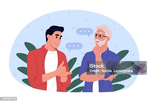 한 쌍의 청각 장애인과 벙어리 사람들이 수화를 사용하여 의사 소통을 합니다 노인과 청각 장애가 있는 젊은이 건강한 생활방식에 대한 스톡 벡터 아트 및 기타 이미지 Istock