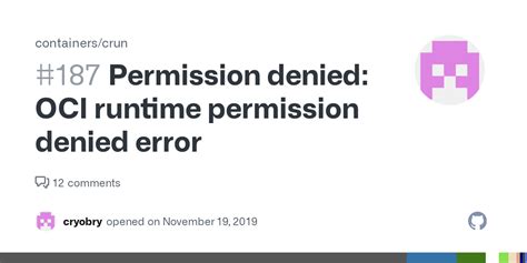 Permission Denied Oci Runtime Permission Denied Error · Issue 187