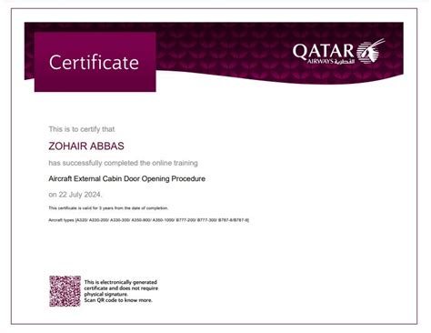 Zohair Abbas On Linkedin Alhamduillah Another Training Completed Qatar Aircraft Door Opening
