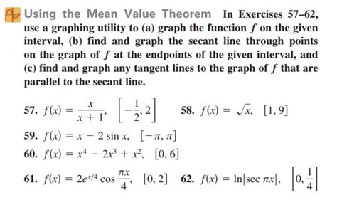 Solved Using The Mean Value Theorem In Exercises Use Chegg