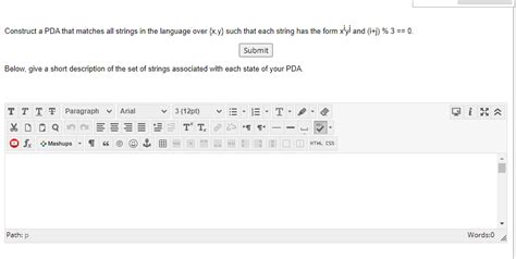 Solved Construct A Pda That Matches All Strings In The