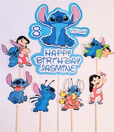 Lilo And Stitch Cake Topper Set Personalised Etsy