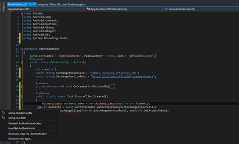 Office365 Xamarinandroid Office 365 Authentication Stack Overflow