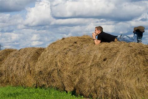 Stack Hay Stock Image Image Of Relax Relaxation Young 10920883