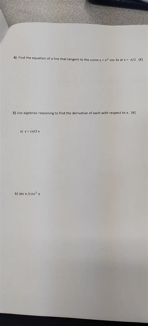 Solved 4 Find The Equation Of A Line That Tangent To The