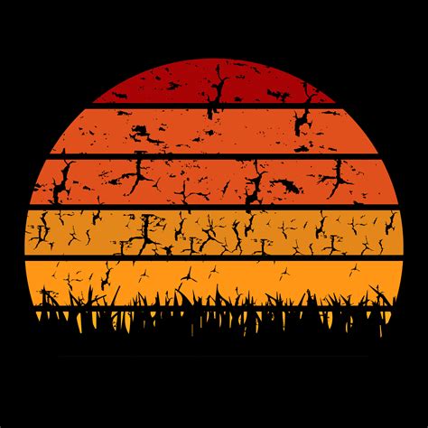 Retro Vintage Circle Background With Grass Silhouette 686553 Vector Art At Vecteezy