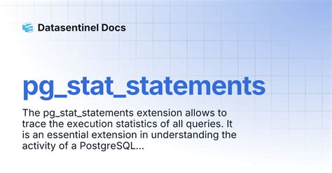 Pg Stat Statements Datasentinel Docs