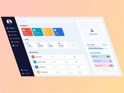 Cloud Storage Dashboard UIUX And UI Design Behance