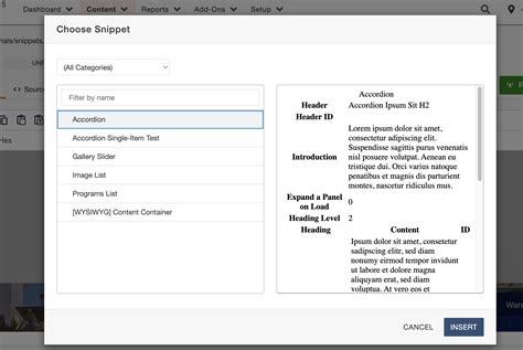 How To Add Snippets To Your Page Modern Campus CMS SDSU