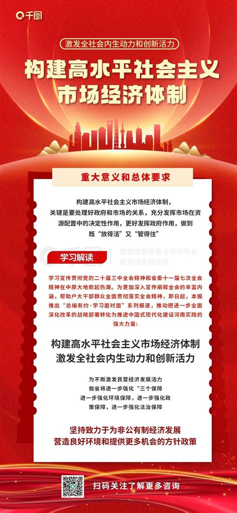 海报党建海报 党构建高水平社会主义市场经济体制宣传海报 免费下载 党建海报配图（1242像素） 千图网