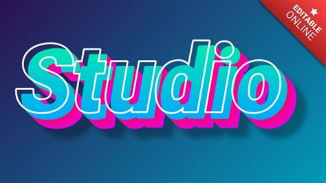 Studio Flash Pink Blue 3d Text Effect Generator