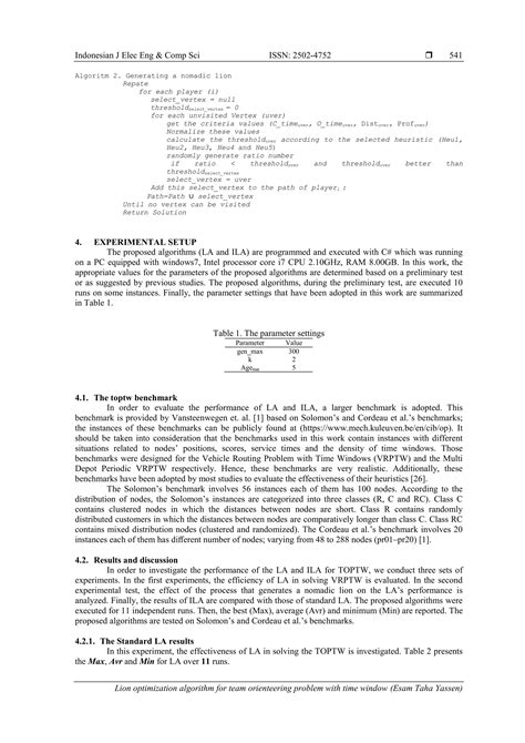 Lion Optimization Algorithm For Team Orienteering Problem With Time