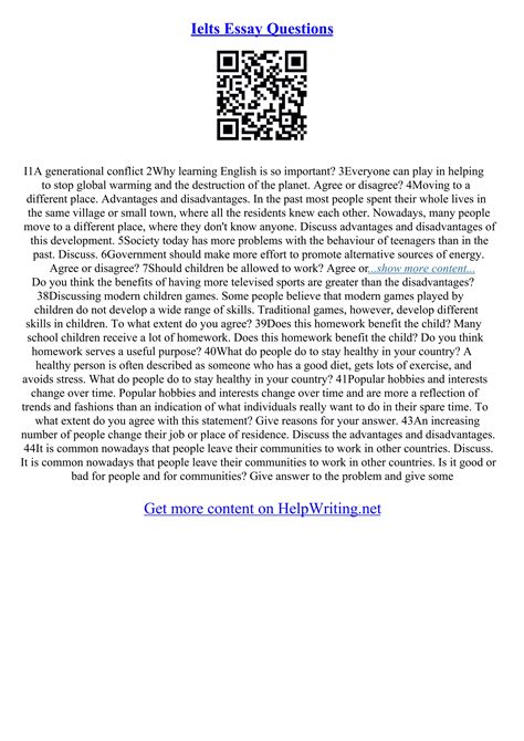 Ielts Essay Questions Pdf