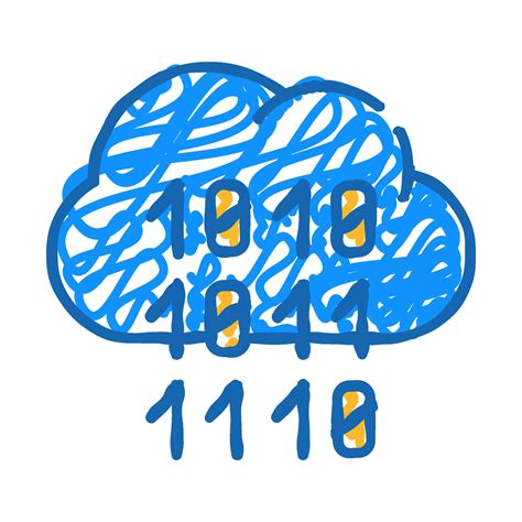 Programming Binary Code Cloud Storage Icon Doodle Illustration 49830783 Vector Art At Vecteezy