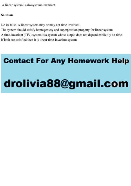 a linear system is always time invariant solutionno its false pdf