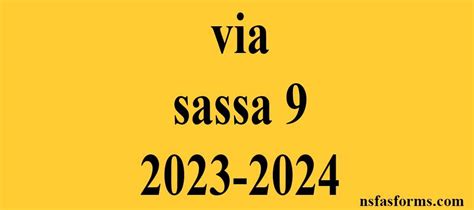Via Sassa 9 2023 2024 Nsfas And Sassa Online Application
