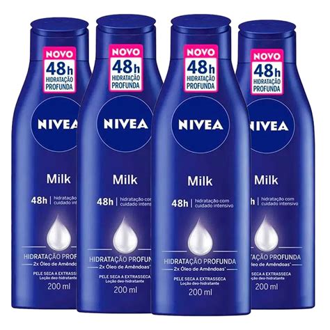 Kit 4 Cremes Hidratantes Corporal Nívea Body Extra Seca 200ml Carrefour