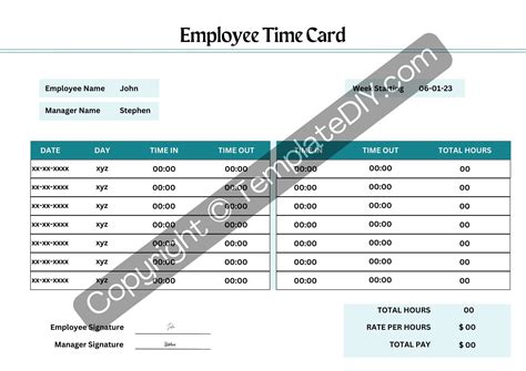 An Employee Time Card Template Is A Pre Designed Document That Allows