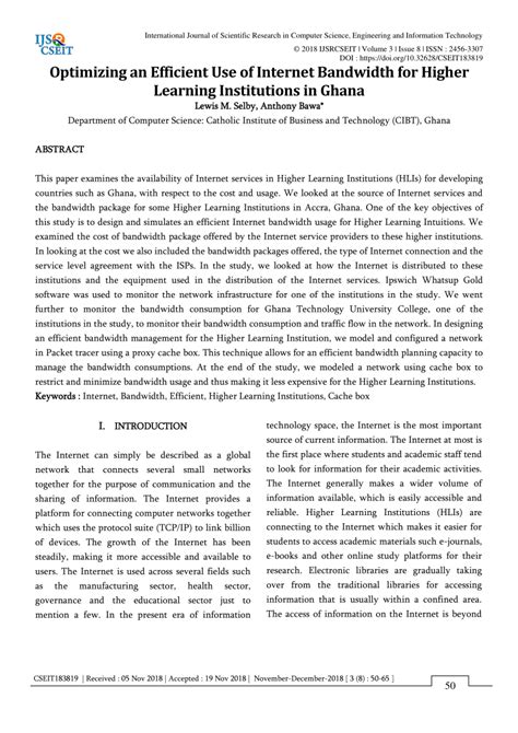 Pdf Optimizing An Efficient Use Of Internet Bandwidth For Higher