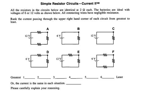 Solved Simple Resistor Circuits Current 11165 All The