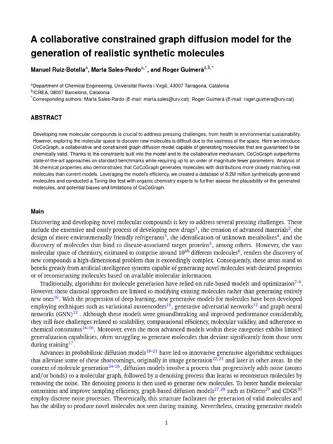 A Collaborative Constrained Graph Diffusion Model Pdf Molecules