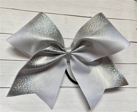White Cheer Bows With Words