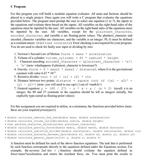 Solved C Program For This Program You Will Build A Modular Chegg Com