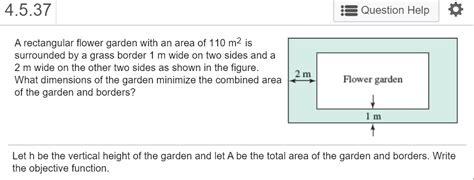 solved 4 5 37 s question help a rectangular flower garden