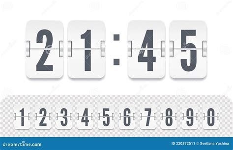 White Scoreboard Number Font Analog Airport Board Countdown Timer