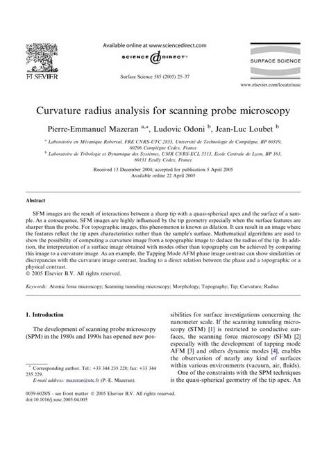 pdf curvature radius analysis for scanning probe microscopymazeran a6