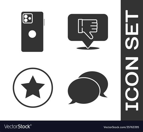 Set Speech Bubble Chat Smartphone Mobile Phone Vector Image