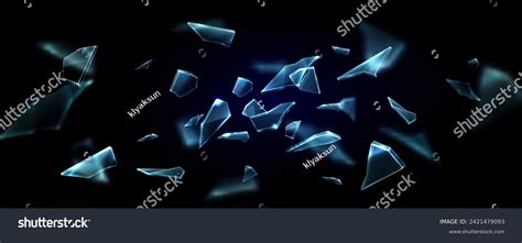 Broken Exploded Glass Surface Flying Bunch Stock Vector Royalty Free 2421479093 Shutterstock