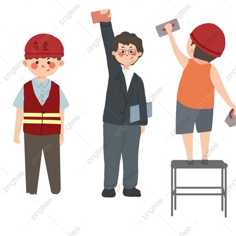 핸드 드로잉 캐릭터 일러스트 시공 인물 디자인 요소 손으로 그린 시공 인 만화 캐릭터 Png 일러스트 및 Psd 이미지