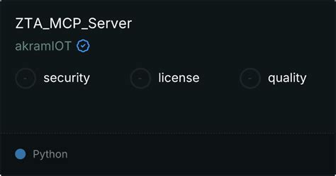 Score Zero Trust Access AI Agent MCP Server Glama