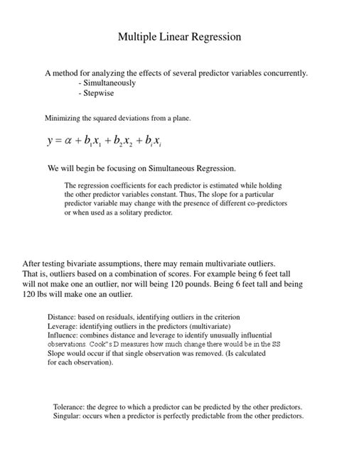 Multiple Linear Regression Y Bx Bx Bx Pdf Regression Analysis