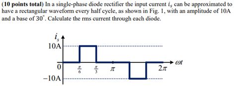 Solved Points Total In A Single Phase Diode Rectifier Chegg