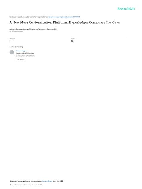 A New Mass Customization Platform Hyperledger Comp Pdf Computing