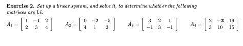 Solved Exercise Set Up A Linear System And Solve It To Chegg