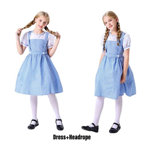 The Wizard Of Oz Dorothy Girls Dress Costume Cosplay Halloween Outfit