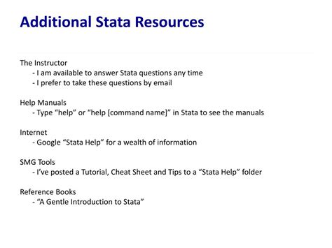 Ppt Pre Program Introduction To Excel Stata And Data Analysis Powerpoint Presentation Id 1665802