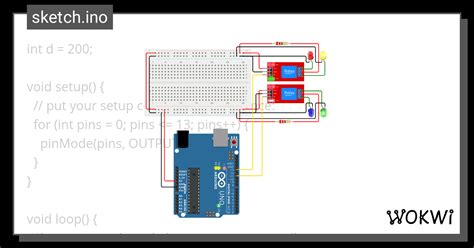 relay module 2 pins wokwi esp32 stm32 arduino simulator