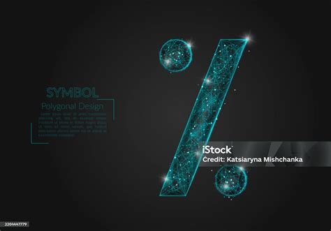 퍼센트 기호의 추상적인 분리된 파란색 이미지입니다 다각형 일러스트레이션은 블라스크 밤하늘의 별처럼 보이거나 날아다니는 유리 파편처럼 보입니다 웹사이트 웹 인터넷을 위한