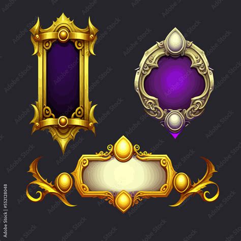 Game Ui Frames Gold Medieval Menu Elements Avatar Ui Fantasy Gold Border Medieval Ancient
