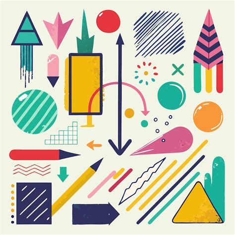 abstract geometric art modern design with vibrant shapes and arrows