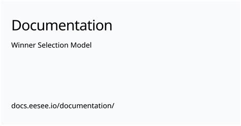 Winner Selection Model Eesee