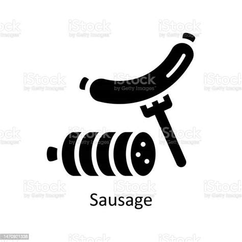 소시지 벡터 솔리드 아이콘 디자인 그림입니다 흰색 배경에 식료품 기호 Eps 10 파일 건강하지 못한 생활방식에 대한 스톡 벡터 아트 및 기타 이미지 건강하지 못한 생활